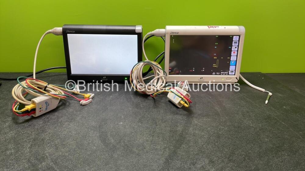 2 x Spacelabs elance Monitors Including NIBP, SpO2, T1 and T2 Options ...