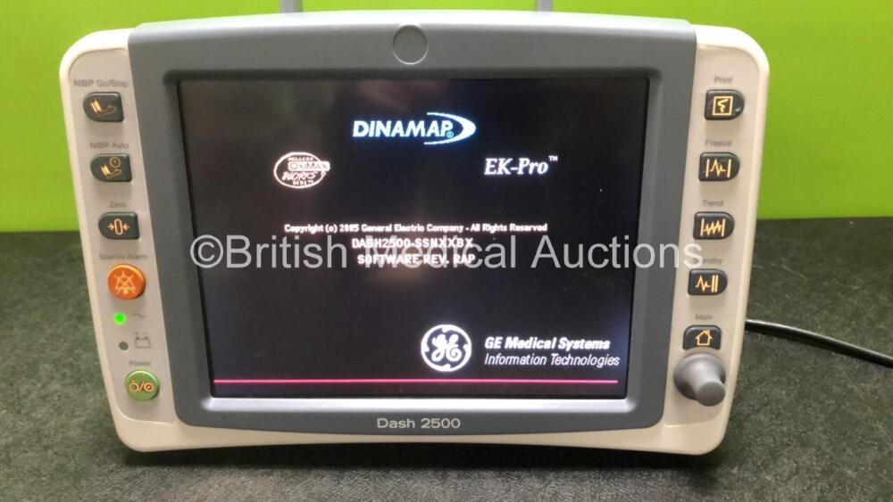 GE Dash 2500 Patient Monitor Including ECG SpO2 and NIBP Options ...