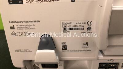 GE Carescape B650 Touch Screen Patient Monitor *Mfd - 2019* with 1 x GE ...
