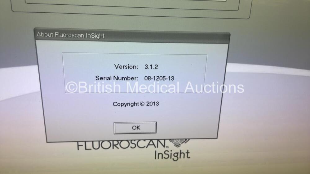 Hologic Fluoroscan InSight Mini C-Arm Version 3.1.2 (Powers Up) *S/N 08 ...