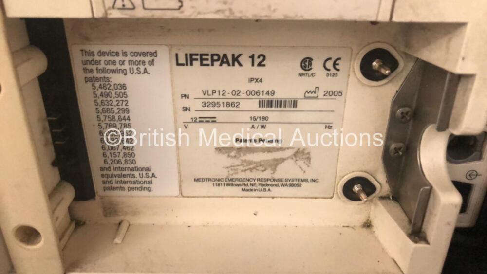 Medtronic Physio Control Lifepak 12 Biphasic Defibrillator / Monitor ...