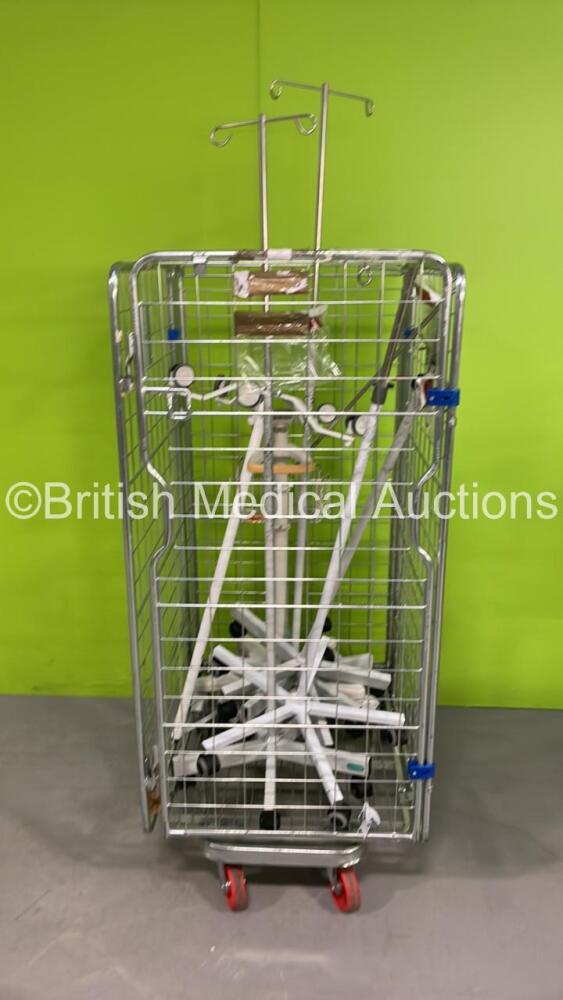 Cage of 4 x Drip Stands and 1 x Philips Monitor Stand (Cage Not ...