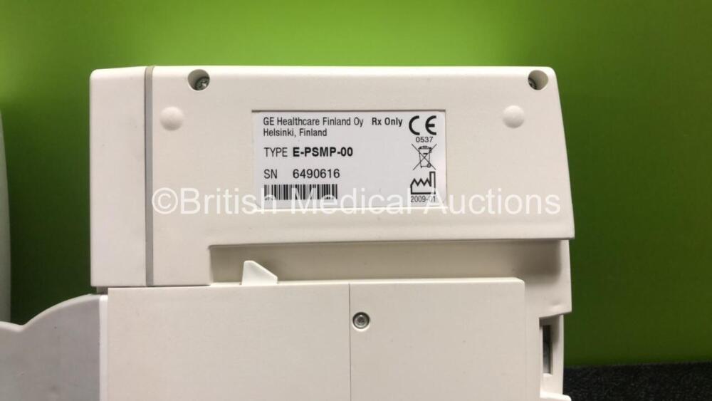2 x GE Type E-PSMP-00 Modules with ECG, SpO2, T1, T2, P1, P2 and NIBP ...