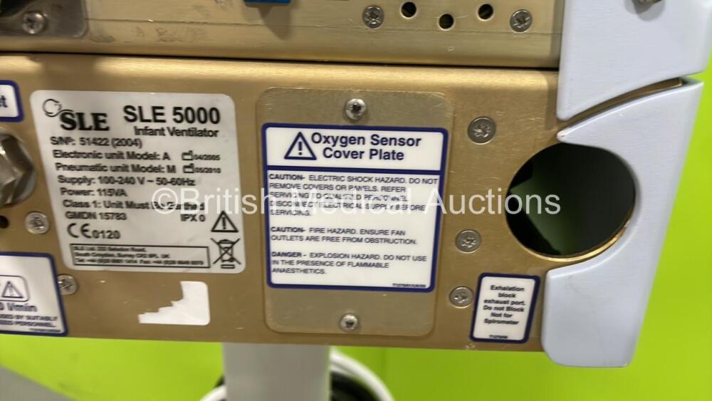 SLE 5000 Infant Ventilator TVV Plus Model E1 Software Version 5.00 on ...