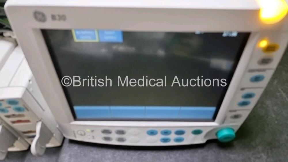 2 x GE B30 Patient Monitors with 2 x GE E-PSMP-00 Module Including ECG ...