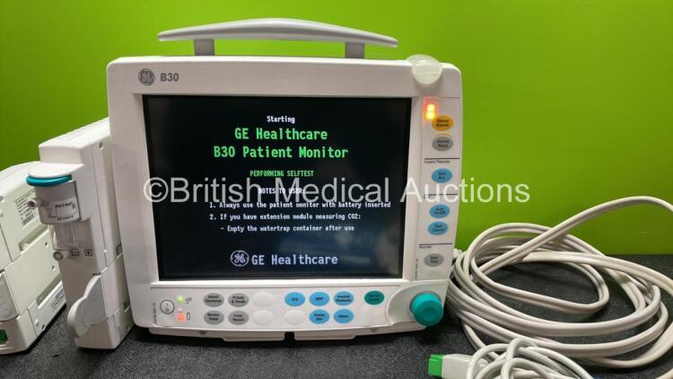 GE B30 Patient Monitor with 1 x GE E-PSMP-00 Module Including ECG, SpO2 ...