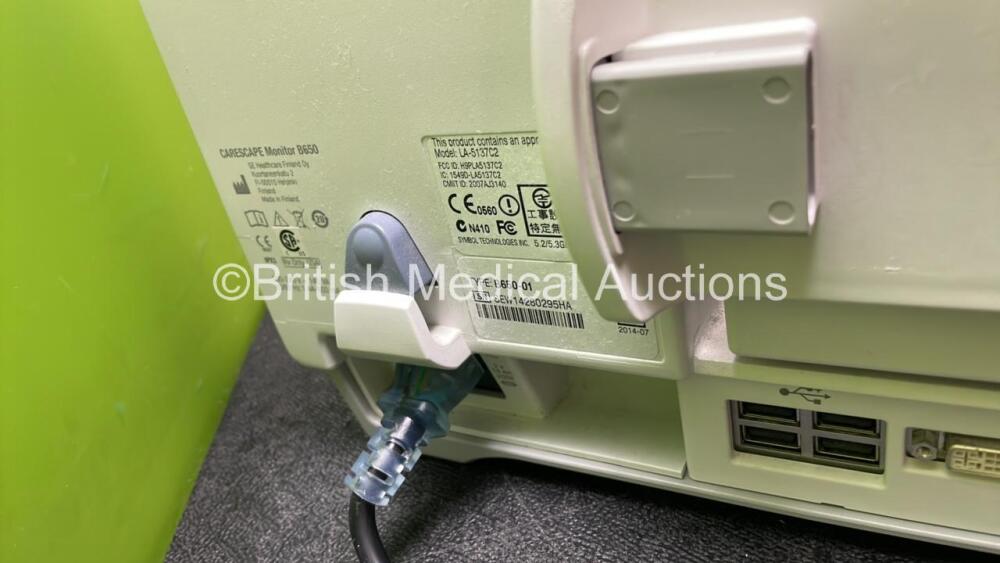 GE Carescape B650 Touch Screen Patient Monitor *Mfd 07-2014* with 1 x ...
