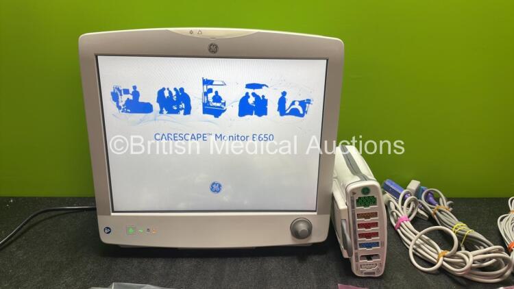GE Carescape B650 Touch Screen Patient Monitor * Mfd - 02-2019 * with 1 ...