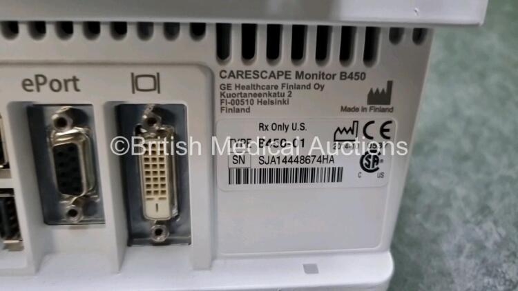 GE B450 Carescape Patient Monitor with 1 x GE E-PSMP-00 Module ...