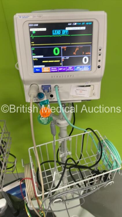 1 x Fukuda Denshi DS-7100 Patient Monitor on Stand with Leads, 1 x ...