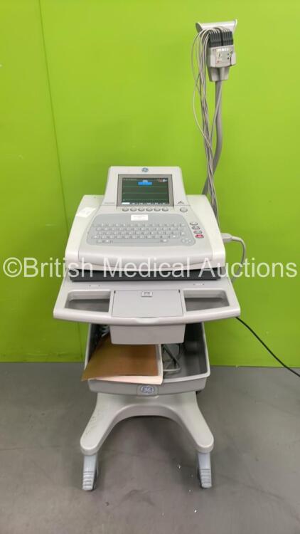 GE MAC 3500 ECG Machine on Stand with 10 Lead ECG Leads (Powers Up ...