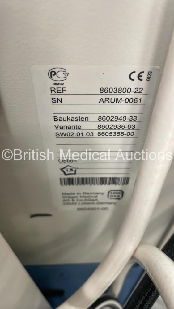 Drager Primus Anaesthesia Machine Ref 8603800-22 (Powers Up with ...