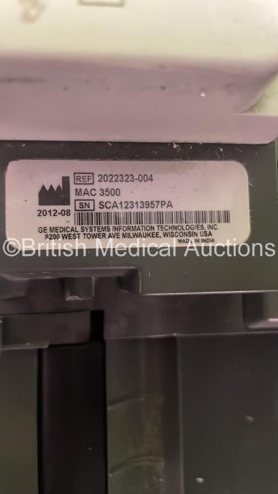 GE MAC3500 12SL Marquette ECG Machine on Stand (Powers Up) | March 2023 ...