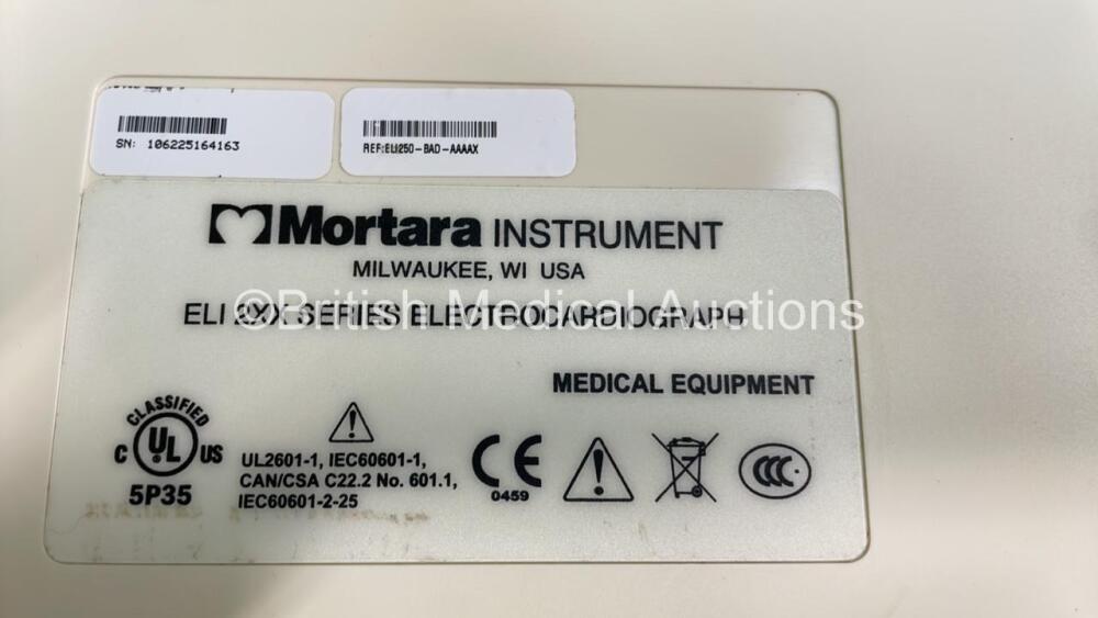 Mortara ELI 250 ECG Machine on Stand with 10 Lead ECG Leads (Powers Up ...
