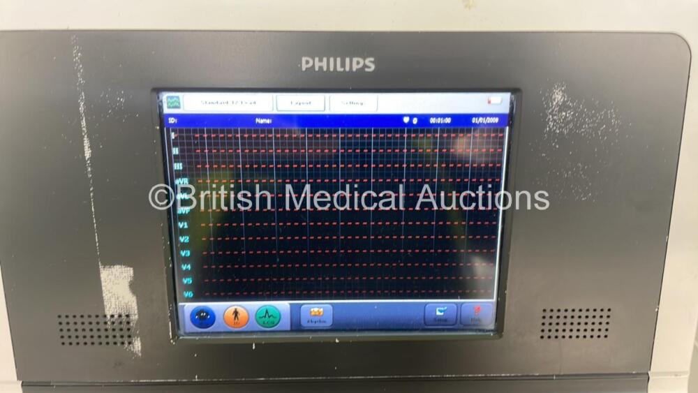 Philips PageWriter TC20 ECG Machine on Stand with 10 Lead ECG Leads (Powers Up with 5 x Missing ...