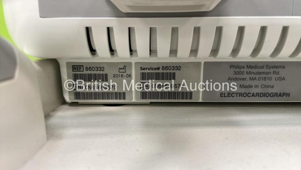 Philips PageWriter TC20 ECG Machine on Stand with 10 Lead ECG Leads (Powers Up with 5 x Missing ...