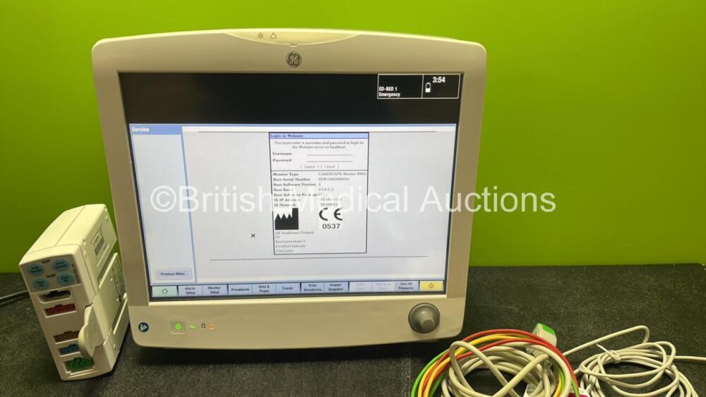GE Carescape B650 Touch Screen Patient Monitor *Mfd 11-2013* with 1 x ...