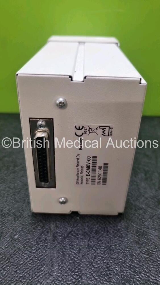 GE Type E-CAiOV-00 Gas Module Including Spirometry and D-fend Water ...