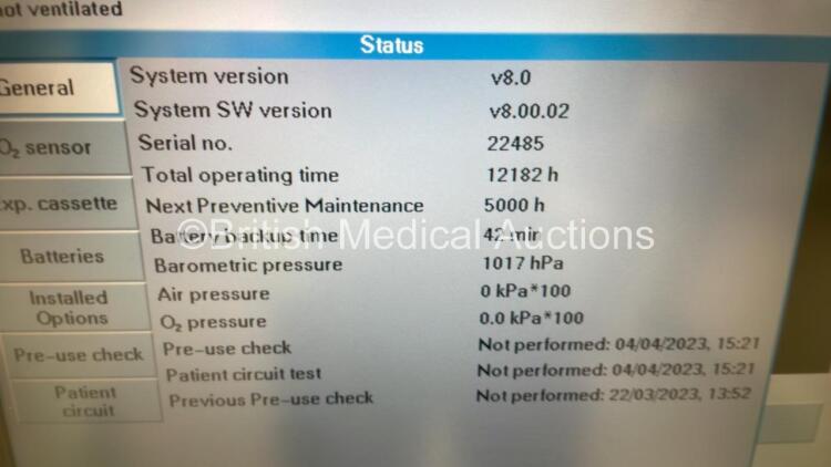 Maquet Servo s Ventilator System Ref 6691287 System Version v8.0 ...