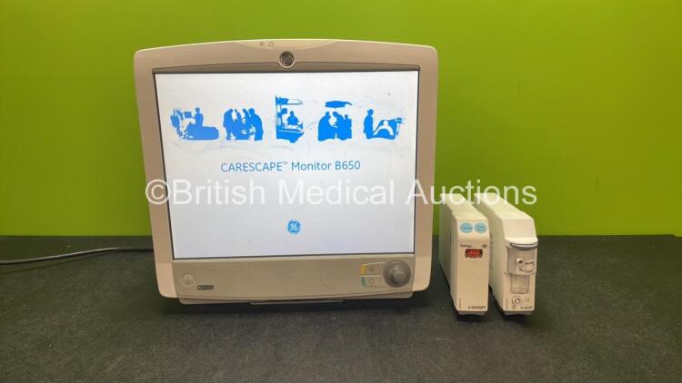 GE Carescape B650 Touch Screen Patient Monitor with 1 x GE Type E-miniC ...