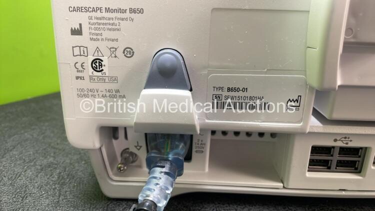 GE Carescape B650 Touch Screen Patient Monitor with 1 x GE Type E-miniC ...