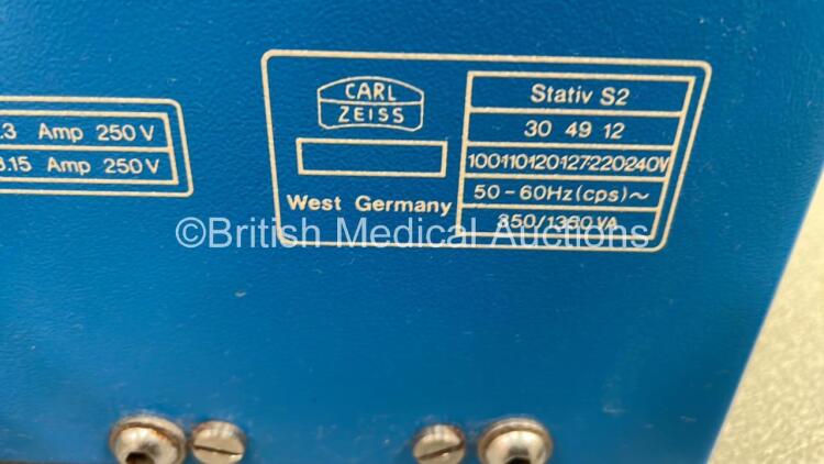 Zeiss OPMI 1-SH Surgical Microscope with Zeiss F170 Binoculars, 2 x 10x ...