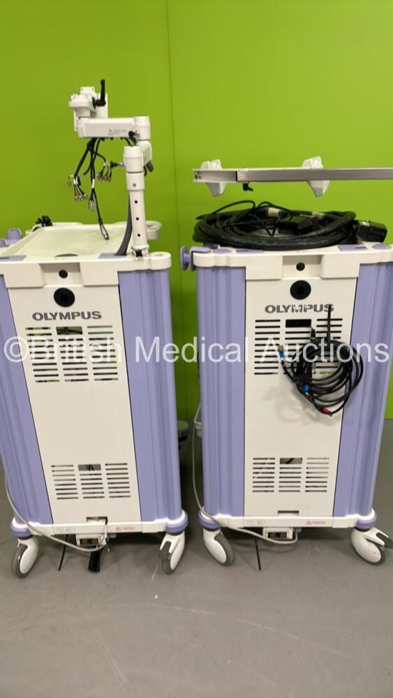 2 x Olympus Stack Trolleys with Olympus MAJ-1154 PIgtail Connector ...