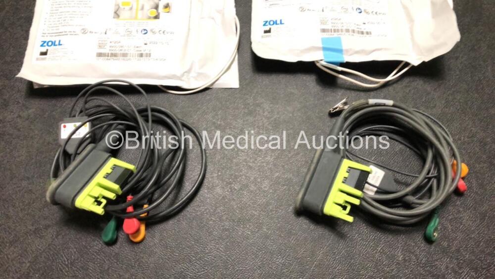 2 x Zoll AED PRO Defibrillators with 2 x Batteries 2 x ECG Leads and 2 ...