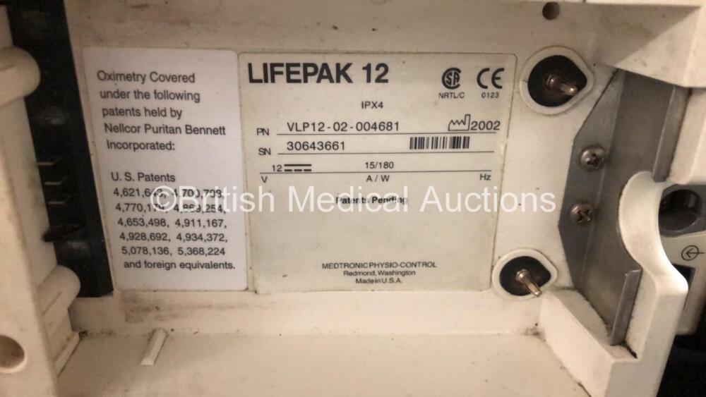 Medtronic Physio Control Lifepak 12 Biphasic Defibrillator / Monitor ...