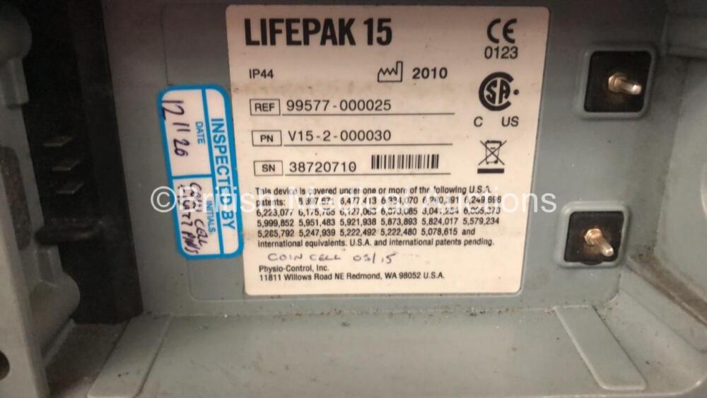Medtronic Physio-Control Lifepak 15 12-Lead Monitor / Defibrillator ...