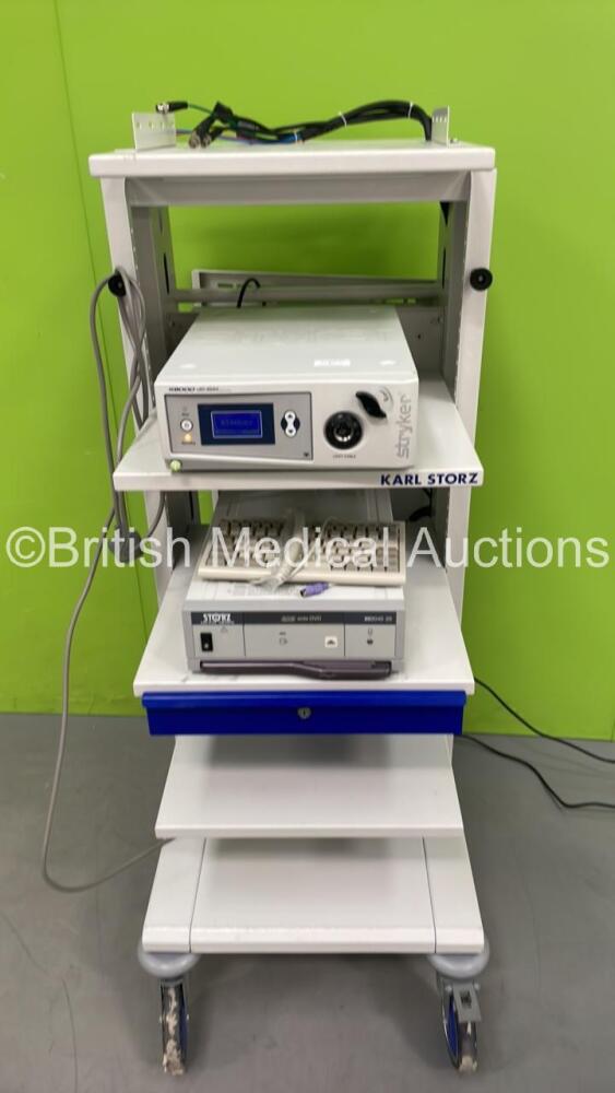 Storz Stack Trolley with Stryker X8000 Light Source (Powers Up) and ...