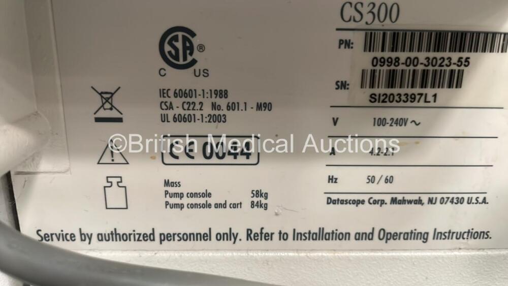 Datascope CS300 Automated Counterpulsation Balloon Pump Part No 0998-00 ...