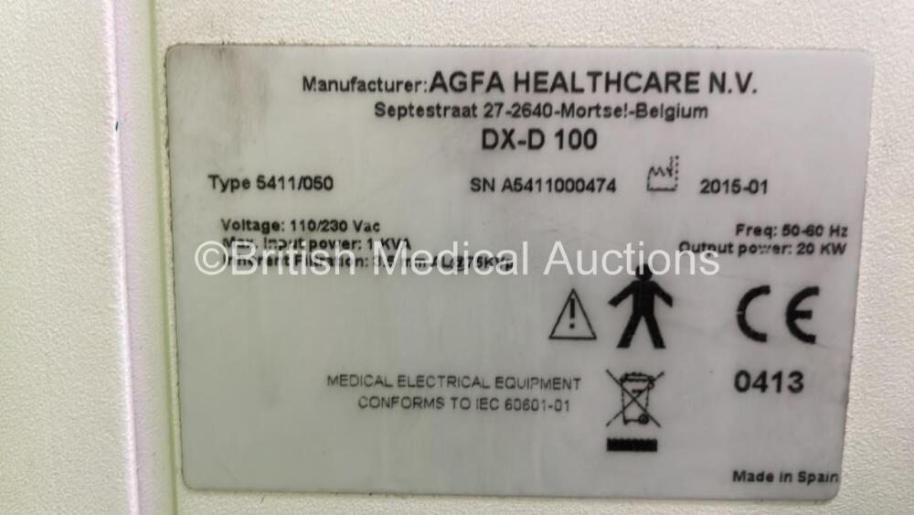 Agfa DX-D 100 Mobile X-Ray Type 5411/050 (HDD REMOVED - Powers Up with ...