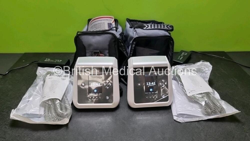 2 x Breas Vivo 2 Ventilators *Mfd 2020* (Both Power Up) in Carry Cases ...