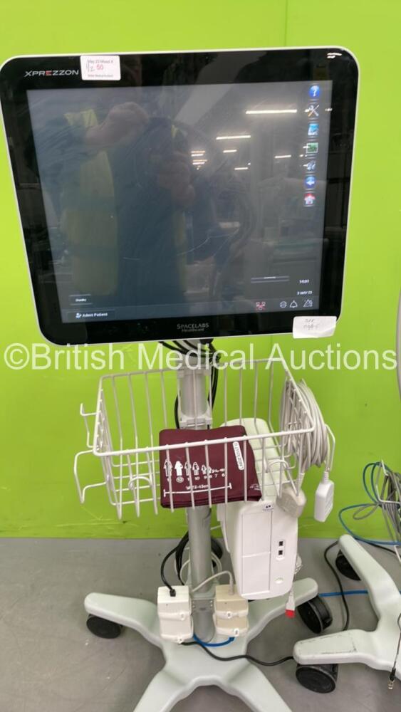 1 x SpaceLabs Xprezzon Patient Monitor on Stand with SpaceLabs Module ...