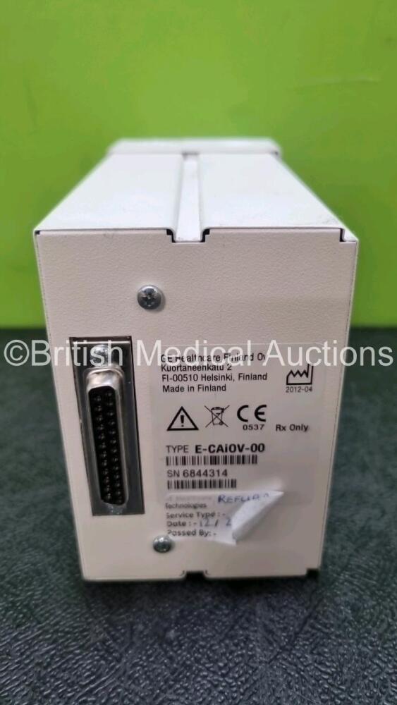 GE Type E-CAiOV-00 Gas Module Including Spirometry and D-fend Water ...