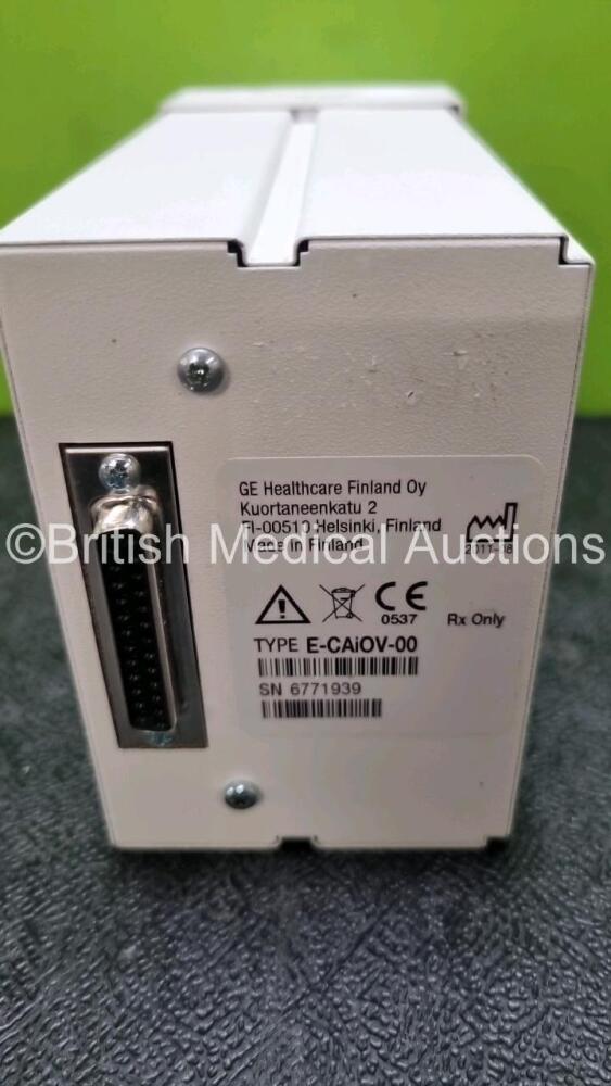 GE Type E-CAiOV-00 Gas Module Including Spirometry and D-fend Water ...