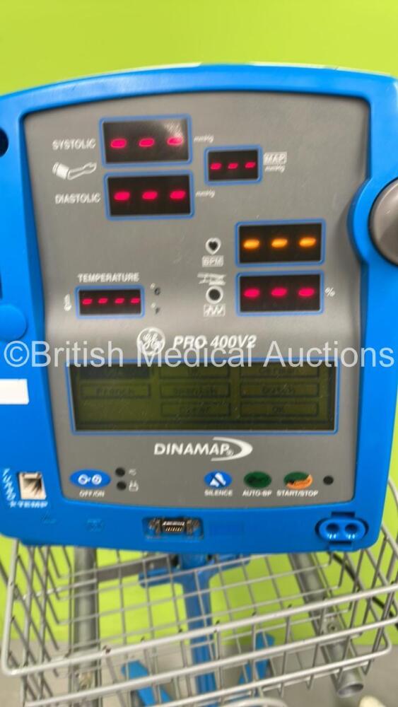 GE Dinamap Pro 400V2 Patient Monitor on Stand (Powers Up) and 1 x Welch ...