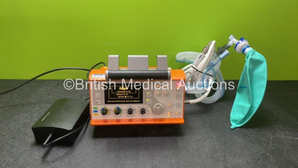 Drager Oxylog 3000 Transport Ventilator Software Version 01.24 with 1 x ...