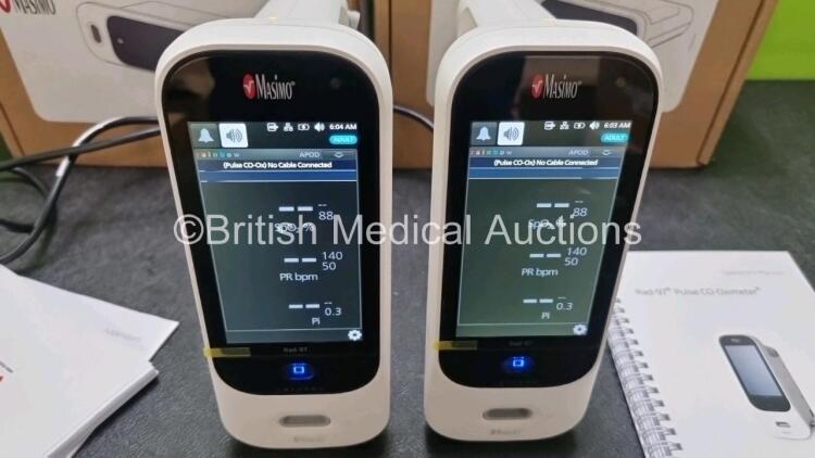 2 x Masimo Rad-97 Pulse CO-Oximeters *Mfd 2021* with 2 x Red LNC M20-10 ...