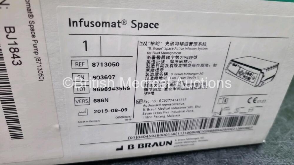 B.Braun Infusomat Space Infusion Pump with 1 x Pole Clamp and 1 x Power ...
