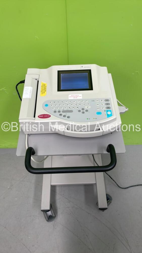 GE MAC 1200ST ECG Machine on Stand with 10 Lead ECG Leads (Powers Up ...