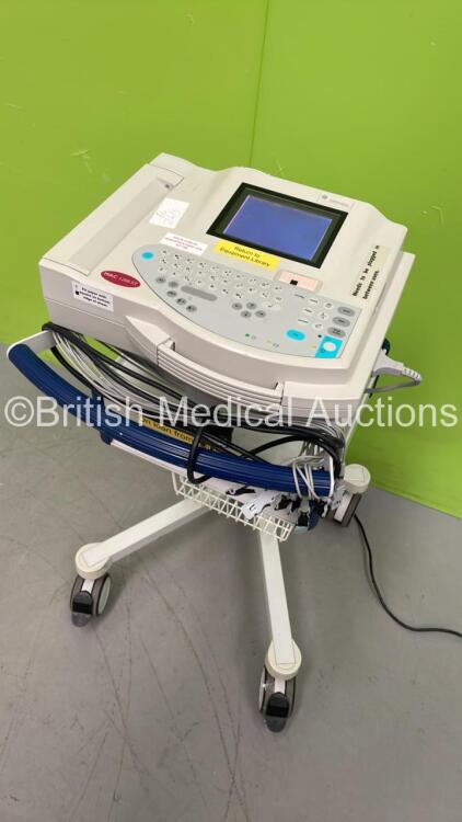 GE MAC 1200ST ECG Machine on Stand with 10 Lead ECG Leads (Powers Up ...