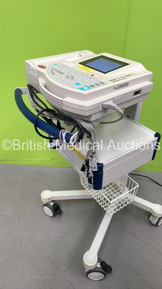 GE MAC 1200ST ECG Machine on Stand with 10 Lead ECG Leads (Powers Up ...