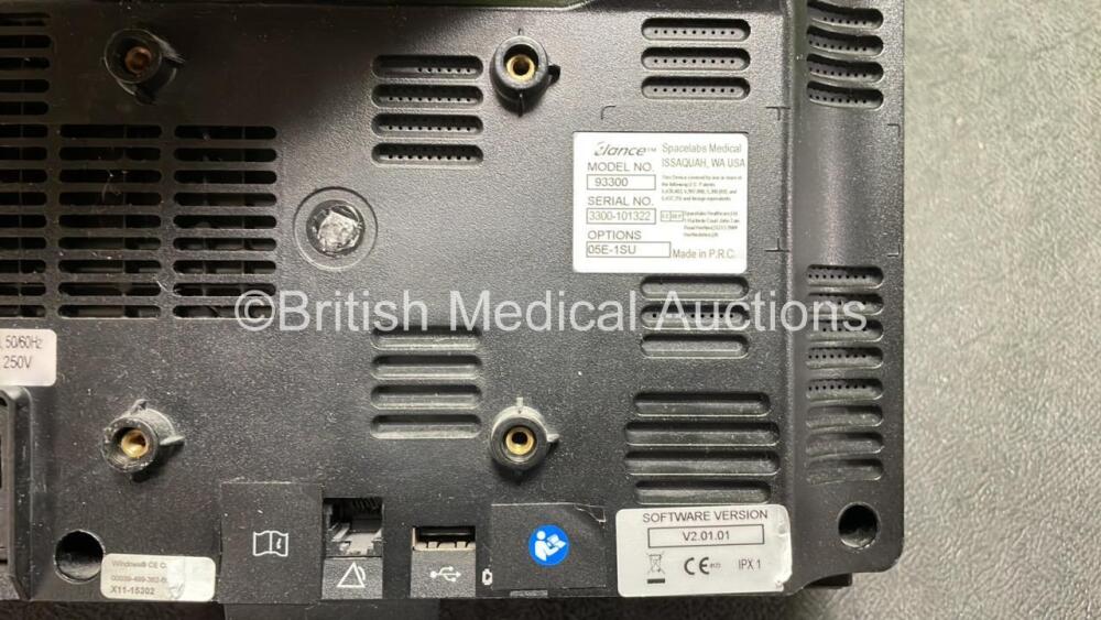 Spacelabs Elance Model 93300 Patient Monitor Including ECG, SpO2, T1 ...