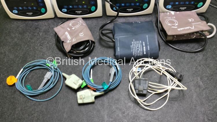 4 x Nonin 2120 Pulse Oximeter Monitors with 4 x Power Supplies, 3 x BP ...