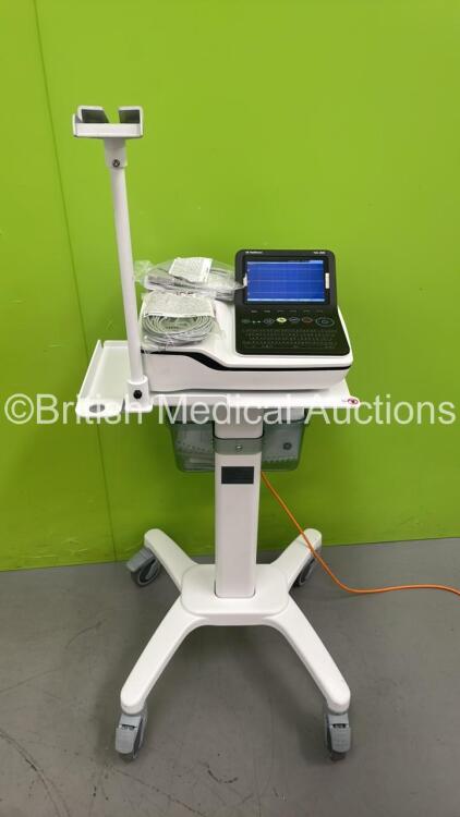GE MAC 2000 ECG Machine with 10 Lead ECG Leads on Cart (Powers Up - In ...