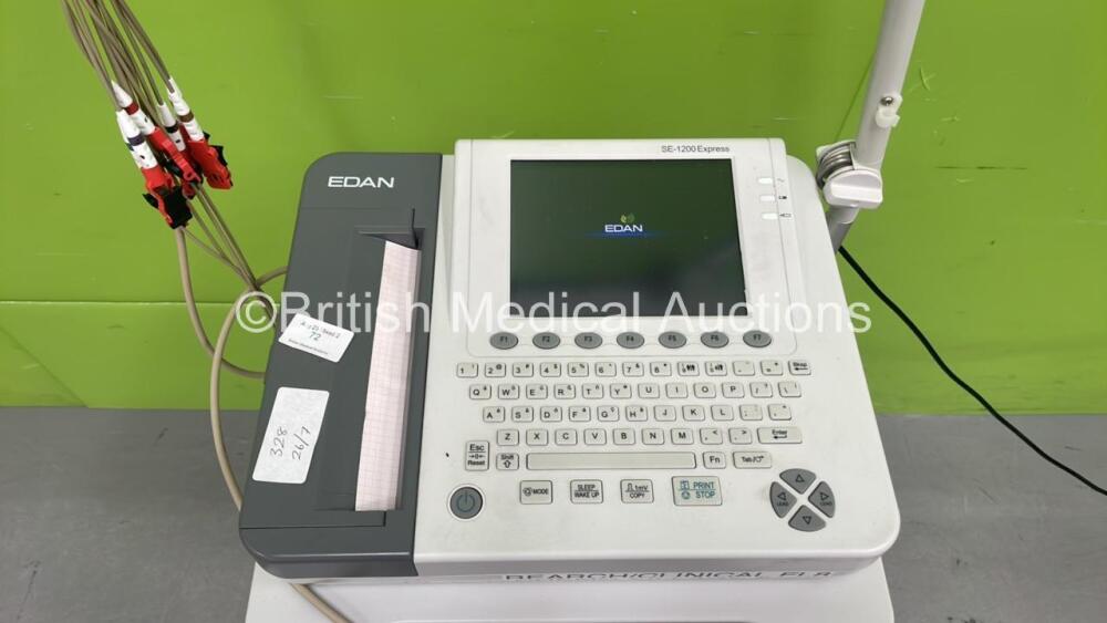 Edan SE-1200 Express ECG Machine with 10 Lead ECG Lead on Trolley ...