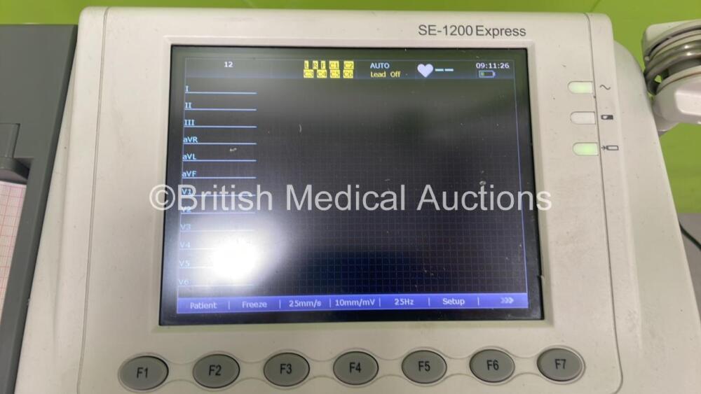 Edan SE-1200 Express ECG Machine with 10 Lead ECG Lead on Trolley ...