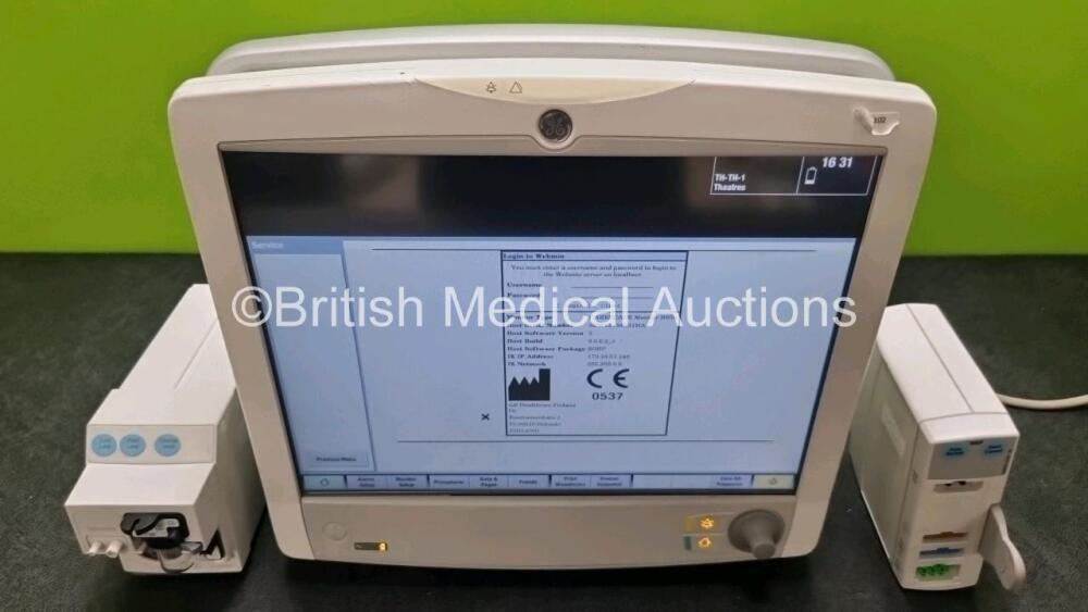 GE Carescape B650 Patient Monitor *Mfd 2012* (Powers Up) with GE E ...